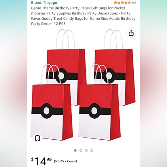 Party Supplies | Pokmon Gift Bags | Poshmark